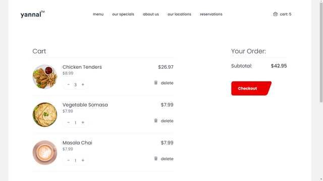 Jon Prather | Yannal Restaurant Ecommerce App
